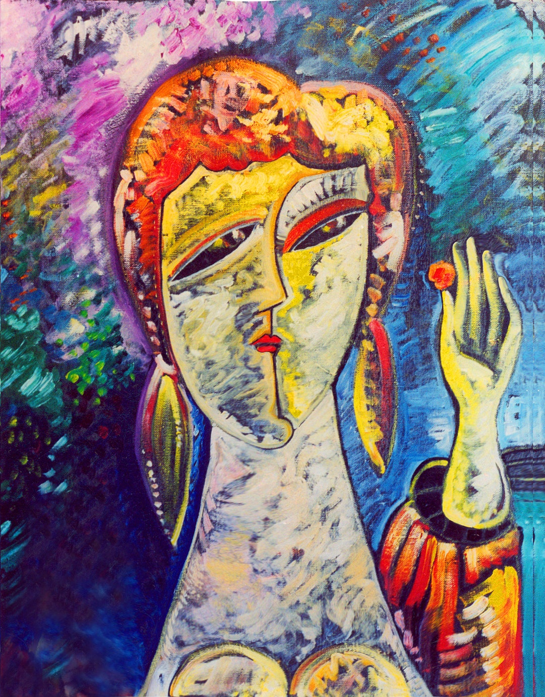 Large Print, Large Wall Art Picasso Style Cubist Modern Art Cherry ...