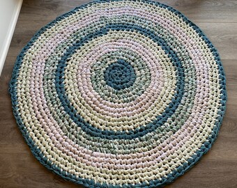 Round Rag Rug - Etsy