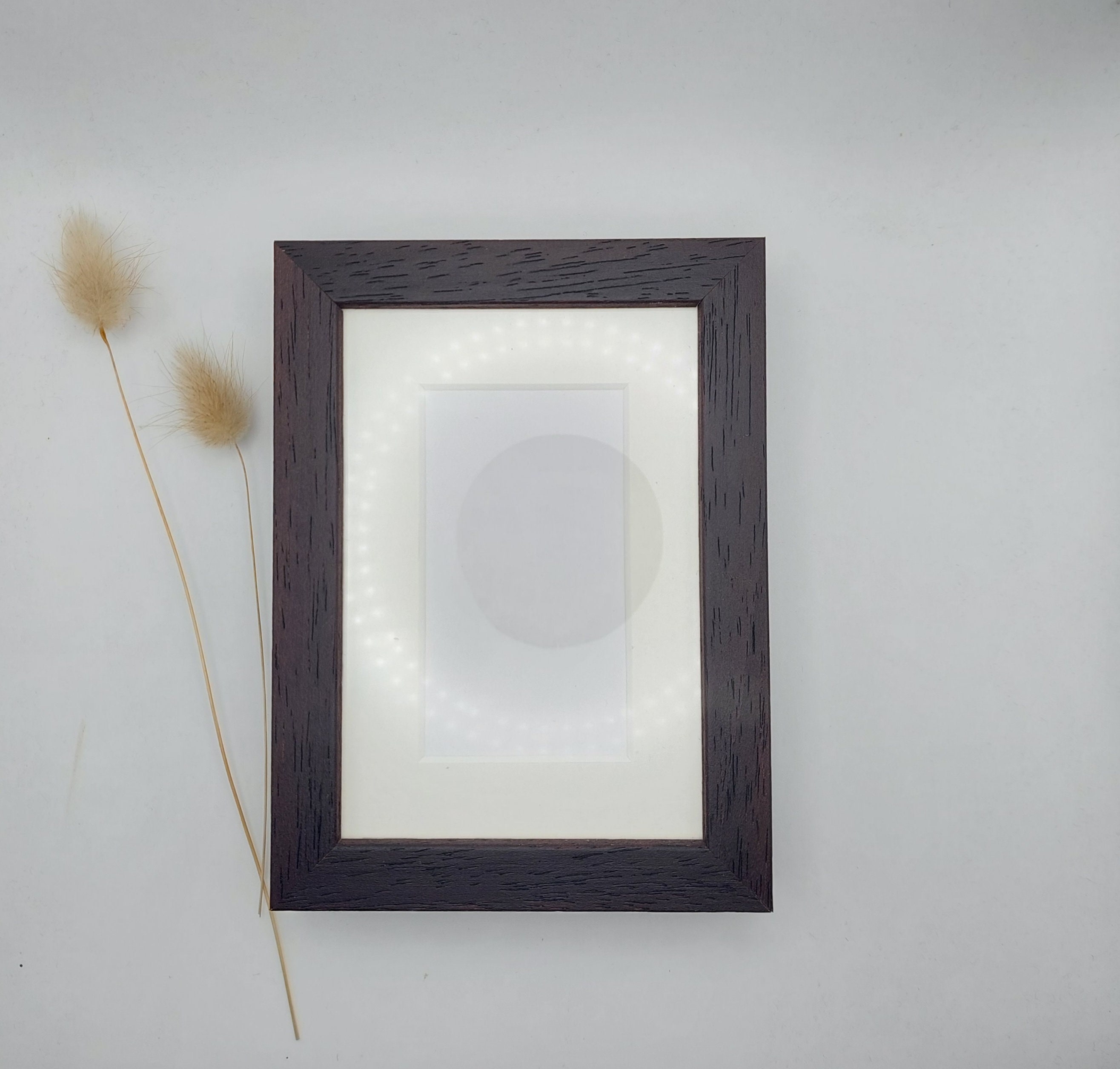Wood Picture Frame With Mount: 5x3.5" or 3.5x2" Photo - Etsy