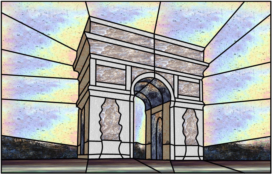 Stained Glass, Mosaic, or Quilt Pattern, Arc De Triomphe, Digital ...