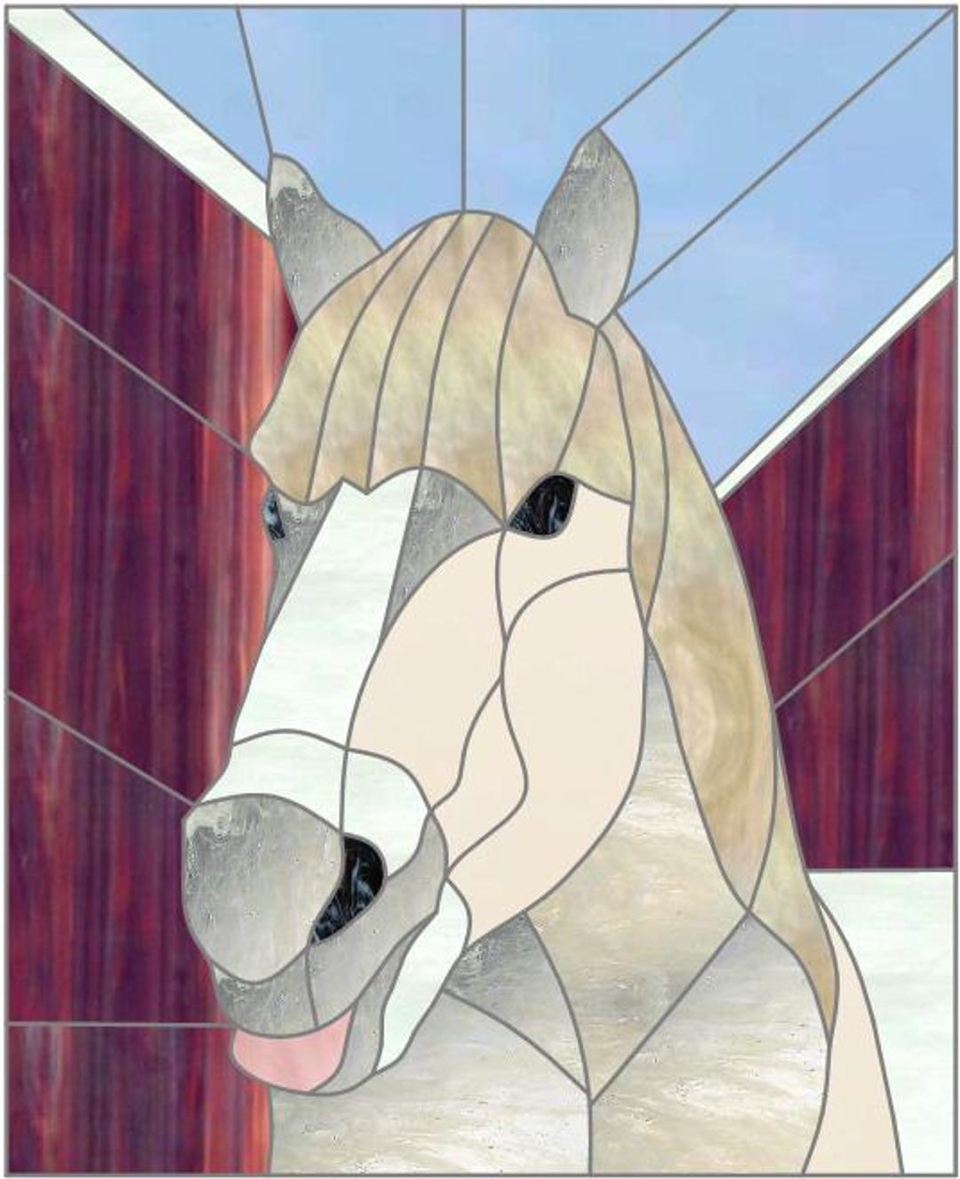 Mosaic, Stained Glass, or Quilt Pattern, Barn Horse, Digital Download ...