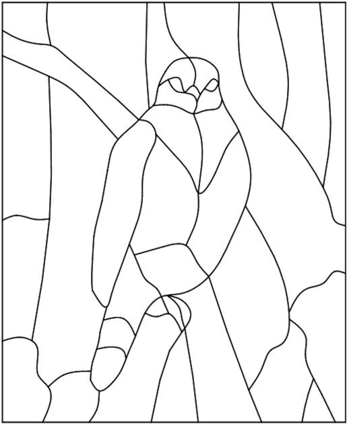 Stained Glass, Mosaic, or Quilt Pattern, Falcon, Digital Download - Etsy