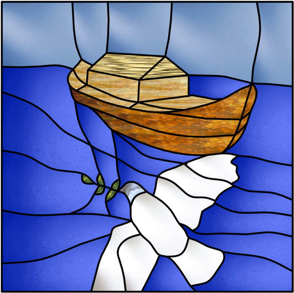 Stained Glass, Mosaic, or Quilt Pattern From the Bible Book of Genesis ...