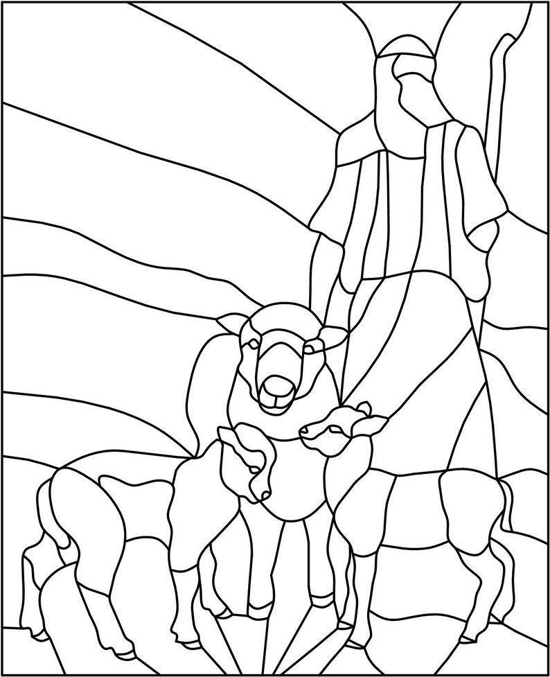 Stained Glass, Mosaic, or Quilt Pattern From the Bible Book of Genesis ...