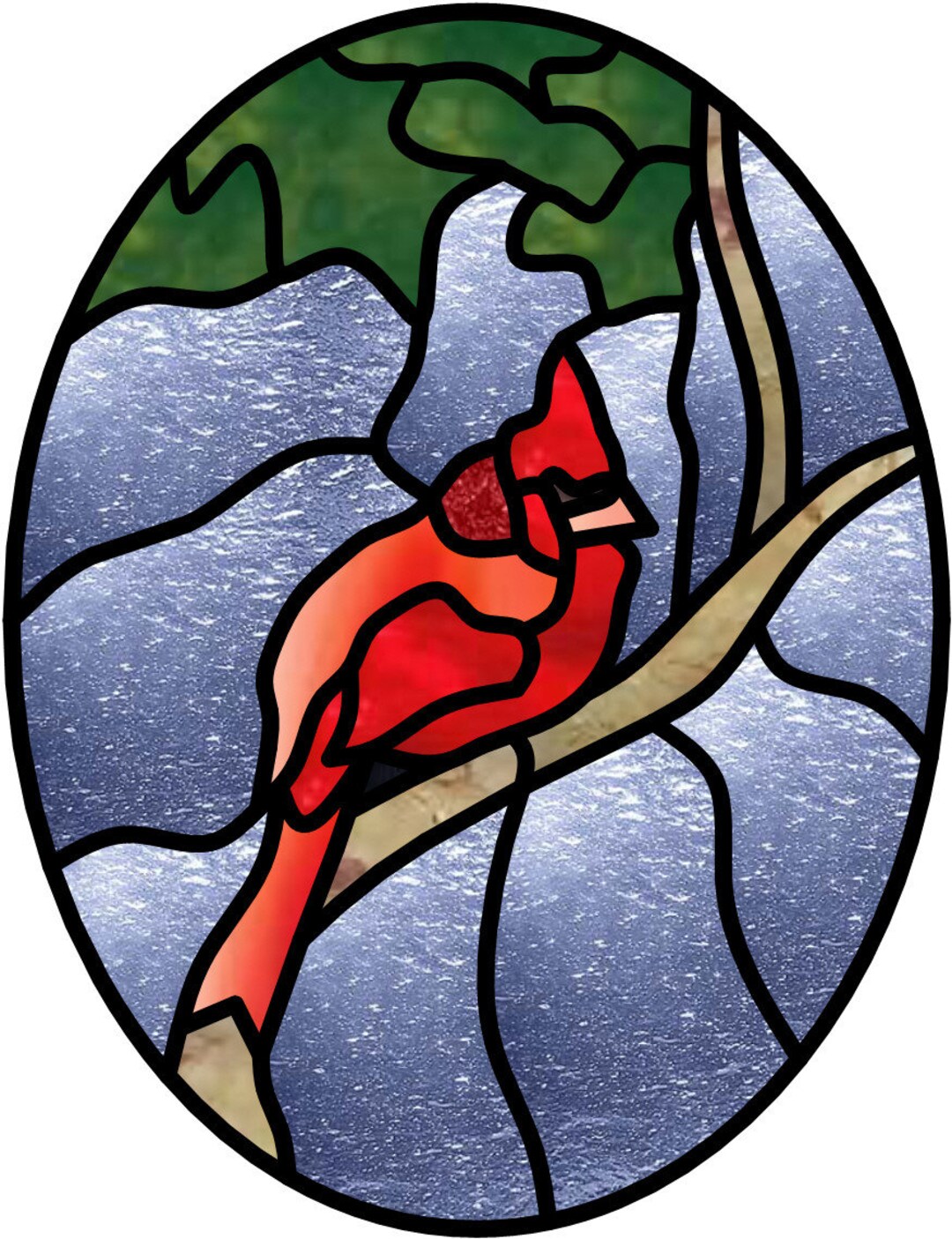 Stained Glass, Mosaic, or Quilt Pattern, Cardinal, Digital Download - Etsy