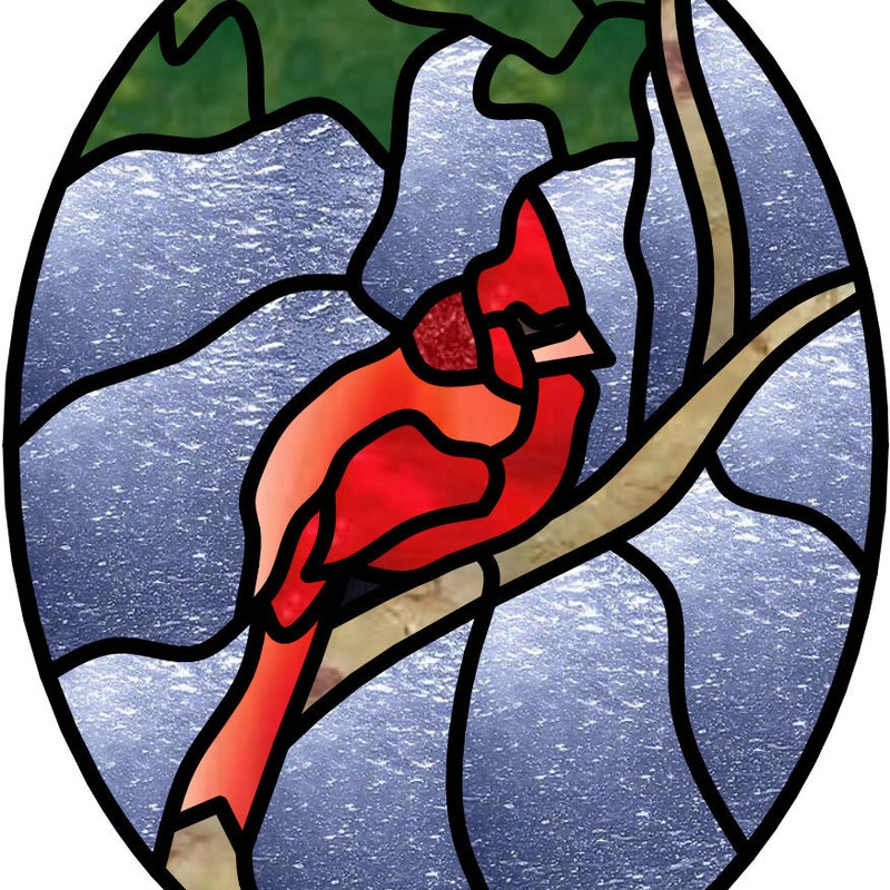 Stained Glass Cardinal - Etsy