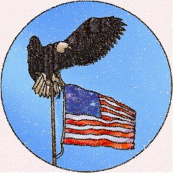 Rug Tufting Pattern Eagle Holding Flag Digital Download | Etsy