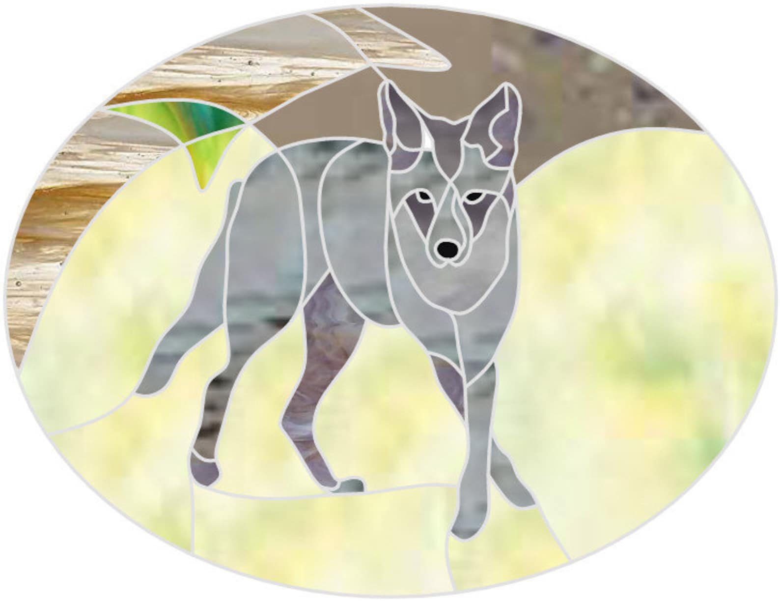 Stained Glass, Mosaic, or Quilt Pattern, Coyote, Digital Download - Etsy