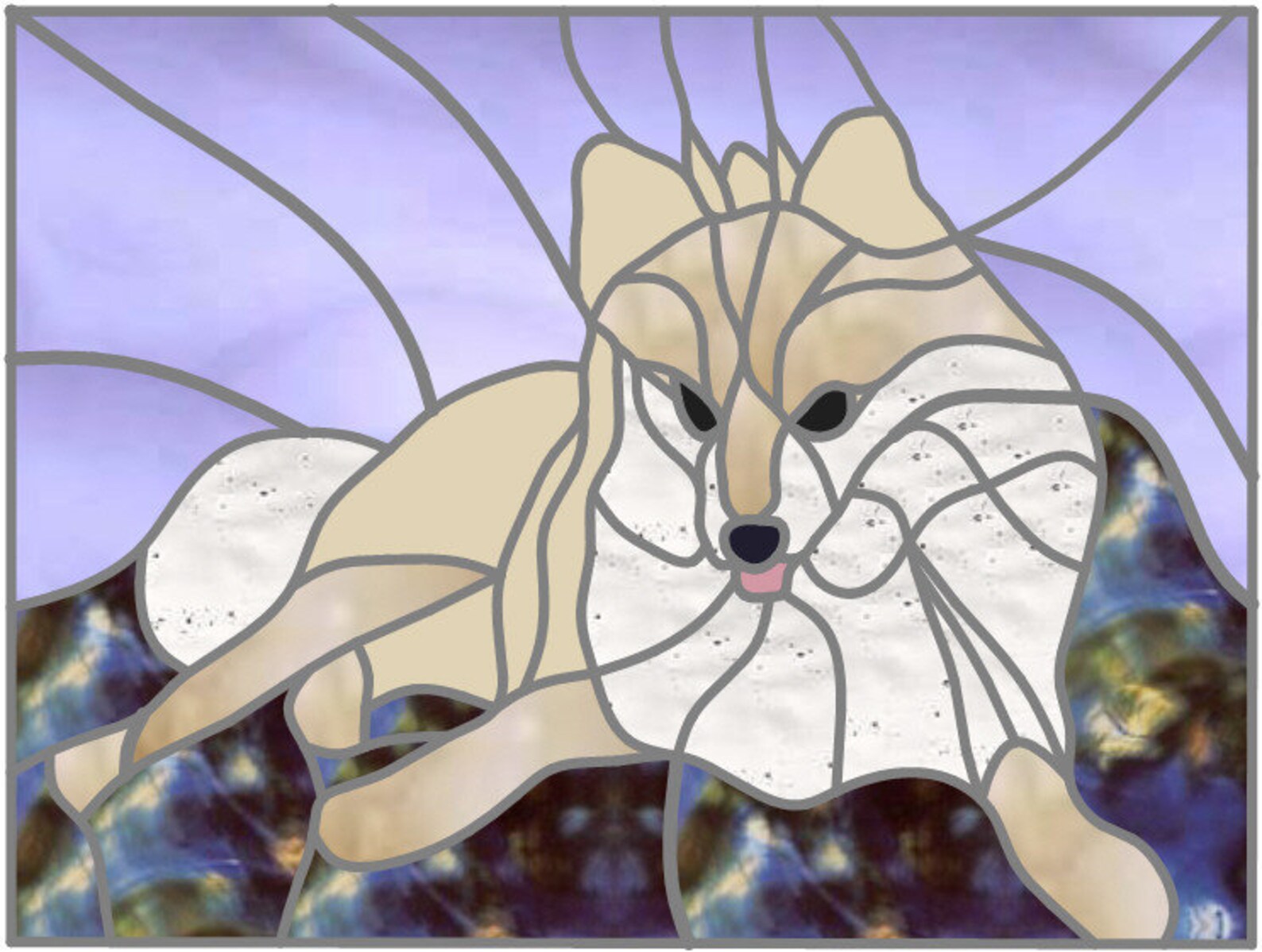 Stained Glass, Mosaic, or Quilt Pattern, Pomeranian, Digital Download ...