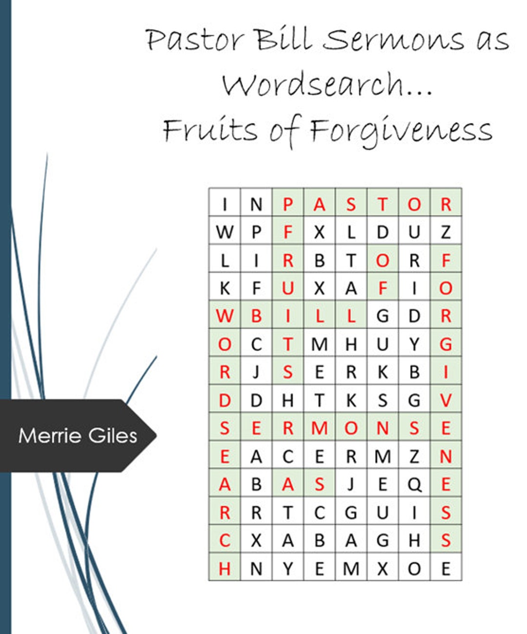Word Search Puzzles Fruits of Forgiveness - Etsy
