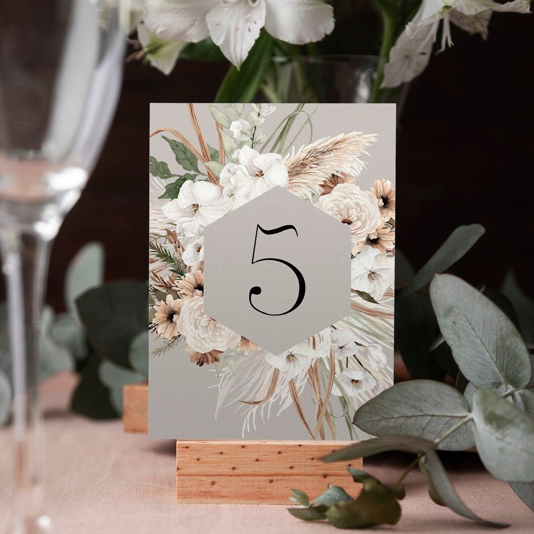 Boho Table Numbers or Table Names | Any Colour Font | A5 Double Sided ...