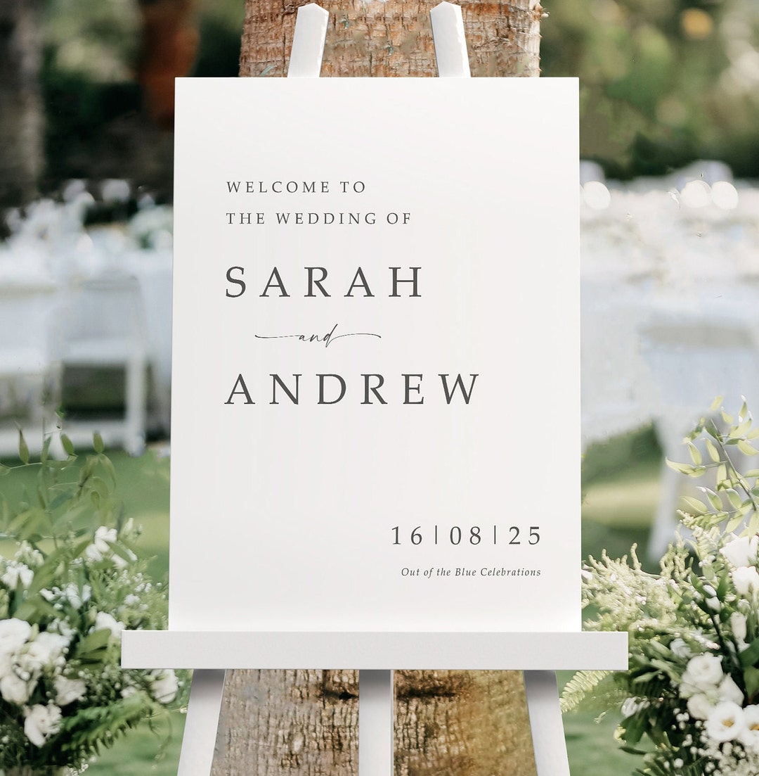 Wedding Welcome Sign, A1, A2 Personalised Wedding Signs, Any Colour ...