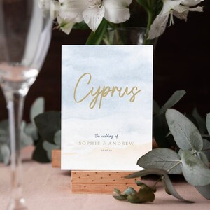 Beach Table Numbers or Table Names With Sea & Sand | Any Colour Font ...