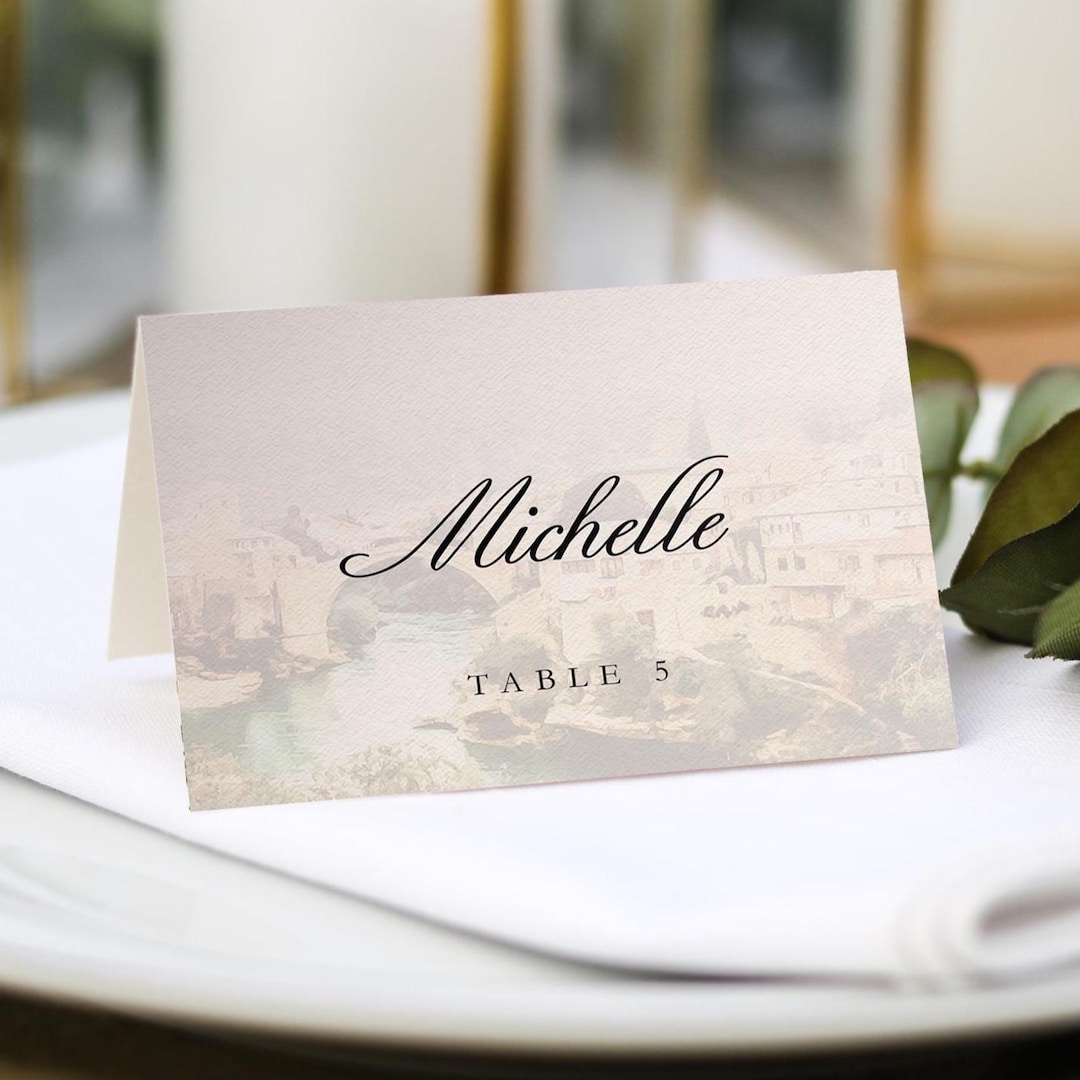 Venue Watercolour Wedding Place Cards | Guest Name Printing Included ...