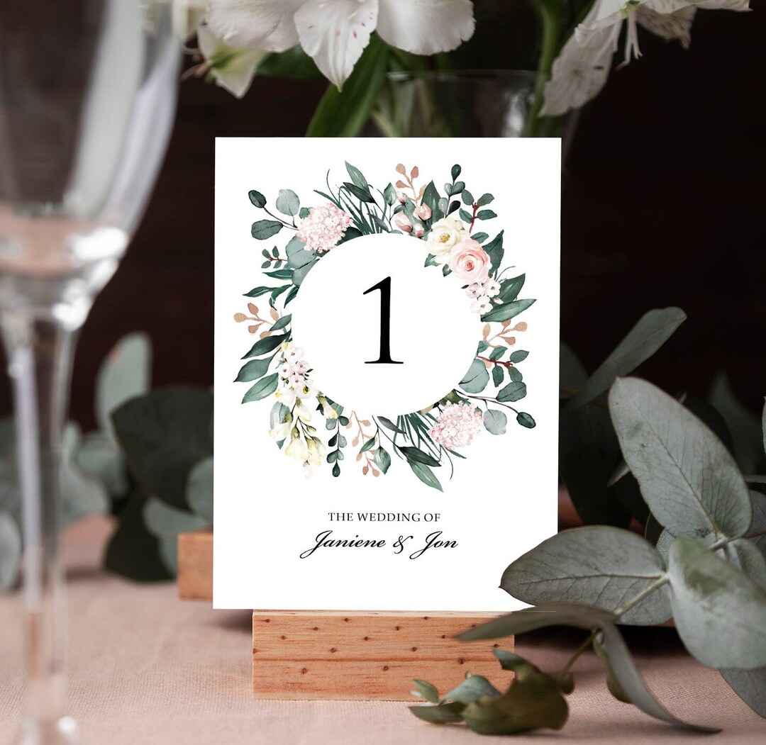 Wild Flower Table Numbers or Table Names | Any Colour Font | A5 Double ...