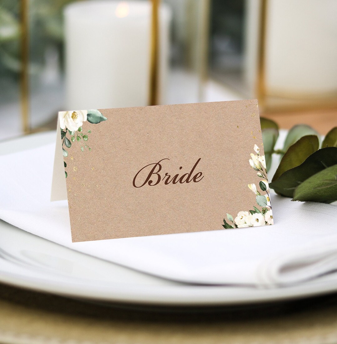 Rustic Place Card, Floral Place Cards, Place Settings, Place Names ...