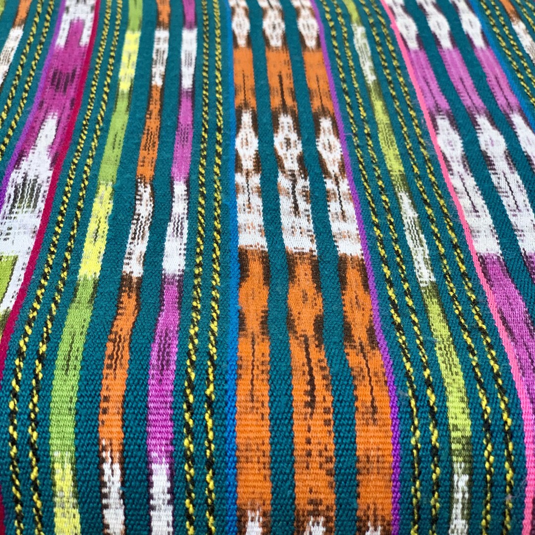 Handcrafted Striped Guatemalan Fabric 5 Yards | Vintage Handwoven ...