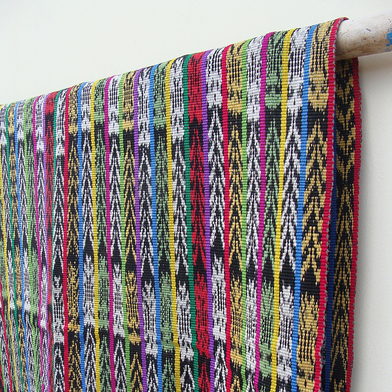 Bright Vintage Rebozo Hand-woven in Guatemala | Ethnic Throw With Wool ...