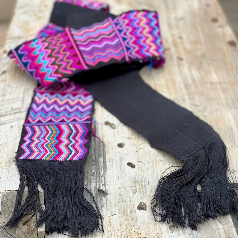 Cinturón étnico vintage de Guatemala / Faja geométrica morada / Faja ...