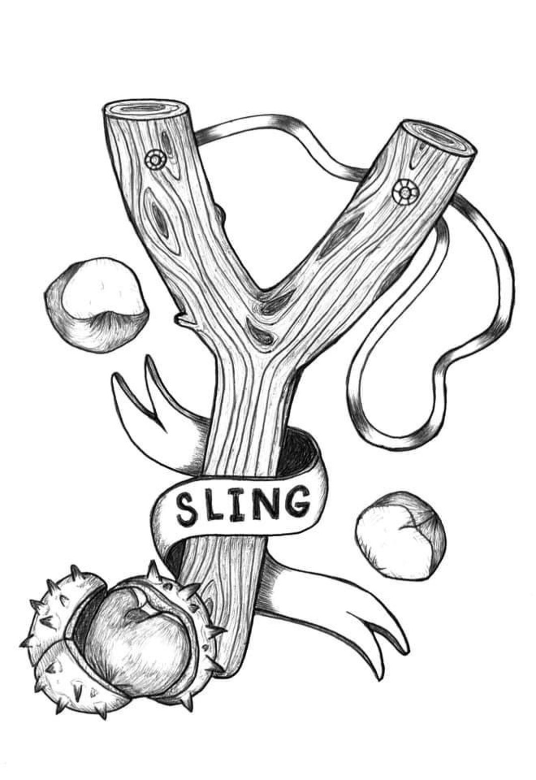 Sling Inktober Print: A5 Unframed Art - Etsy