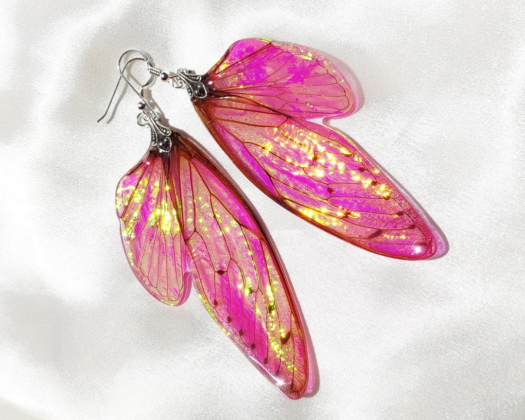 Extra Large Cicada Wing Fairy Earrings, Real Insect Wing Jewelry for ...