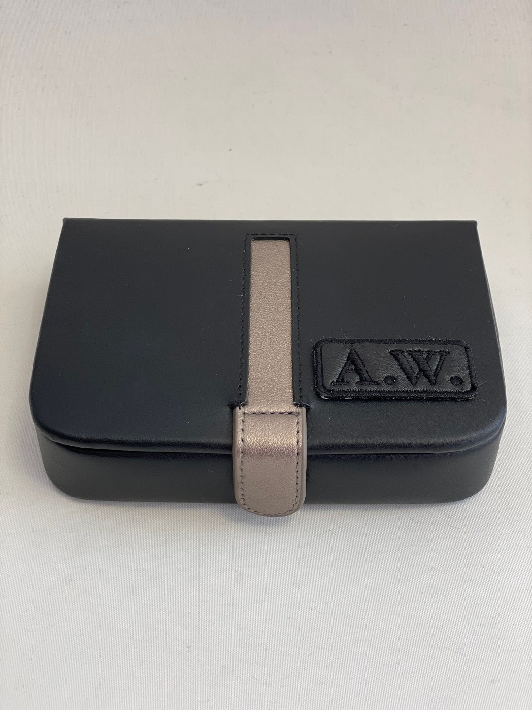 Personalised Cuff Link Tie Pin Box Bonded Leather Mans Gift Birthday ...