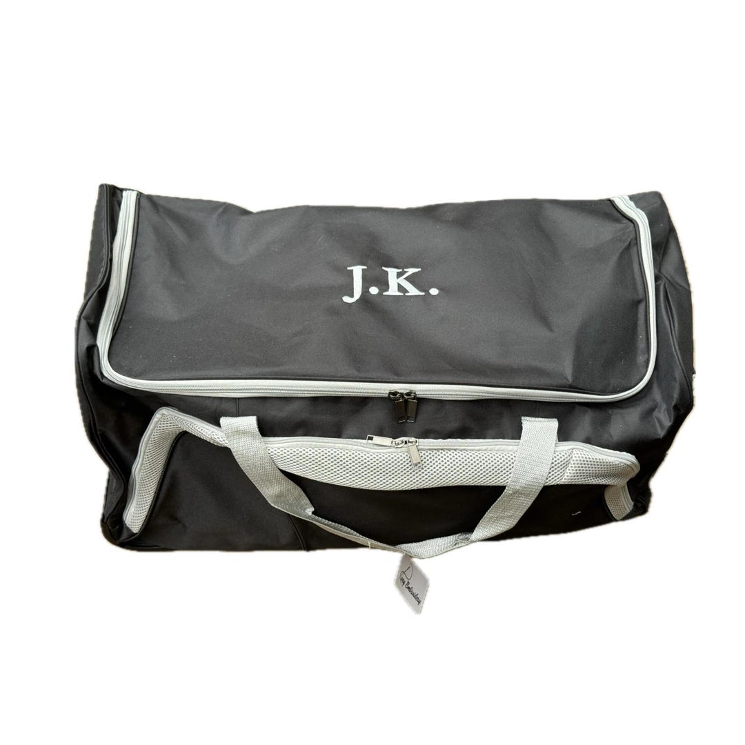 Personalised Wheeled Holdall, Black Trolley Holdall, Embroidered ...