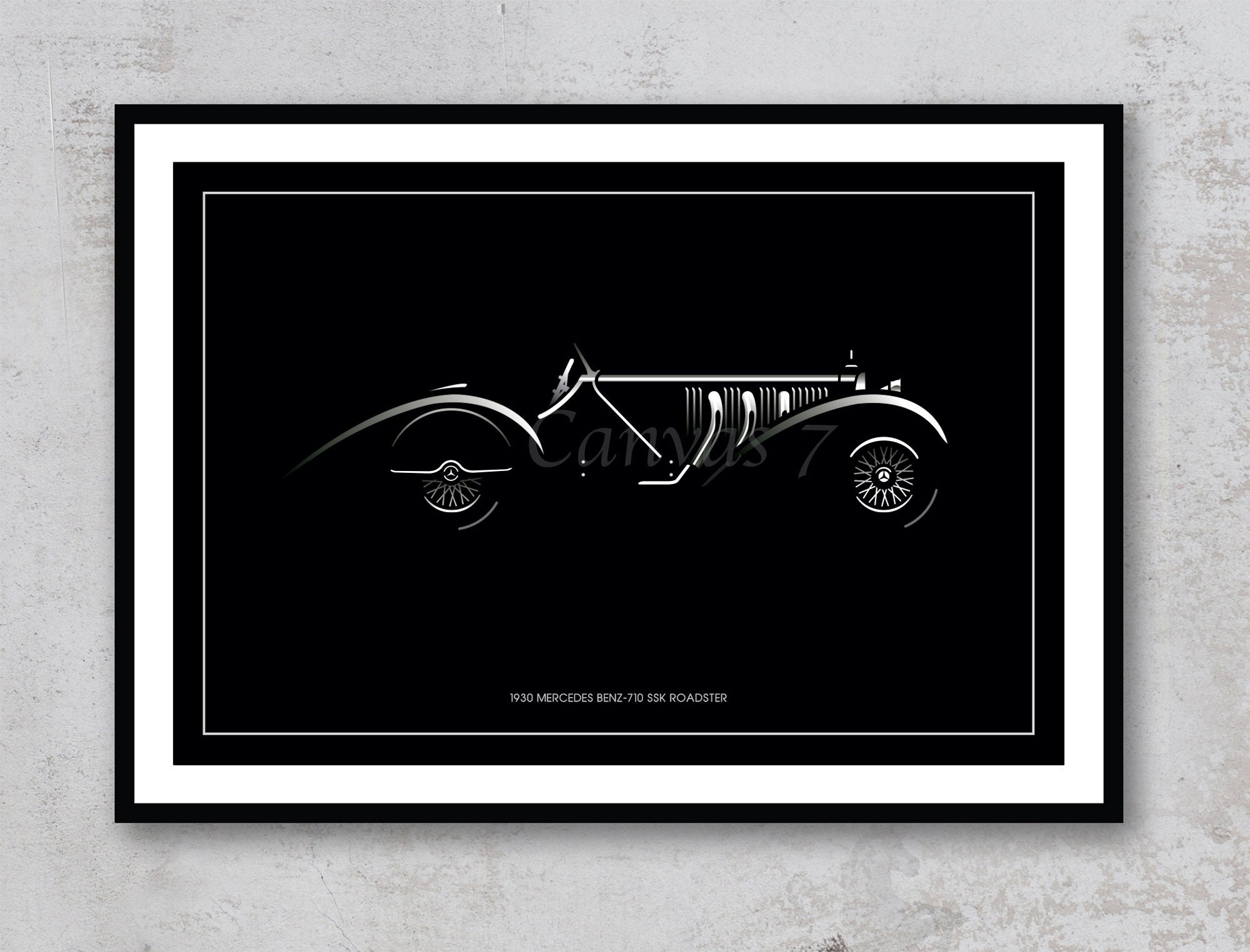 MERCEDES BENZ 710 SSK Classic Car, Vintage, Car Poster, Art Print ...