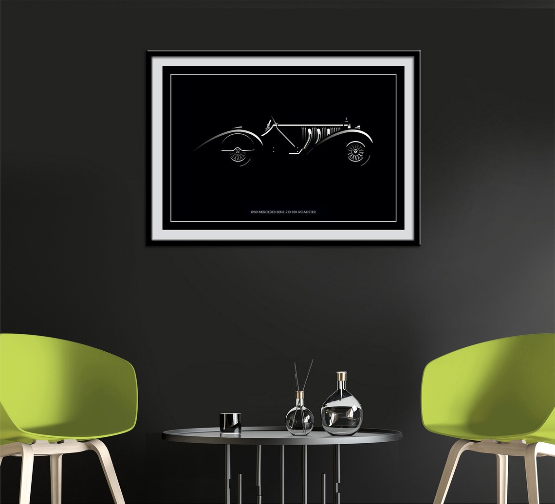 MERCEDES BENZ 710 SSK Classic Car, Vintage, Car Poster, Art Print ...