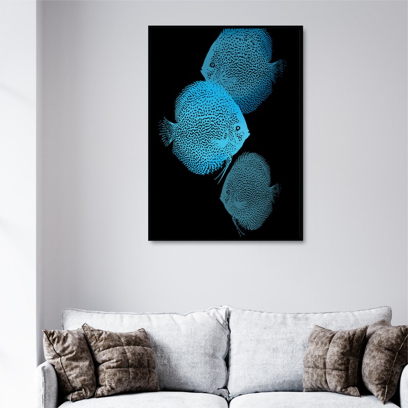 Discus Fish Poster, Wall Art, Art Print, Digital Download. - Etsy