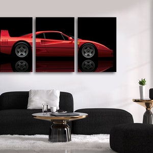 1987 FERRARI F40 Side Profile, Classic Sports Car, F40 Poster, Digital ...