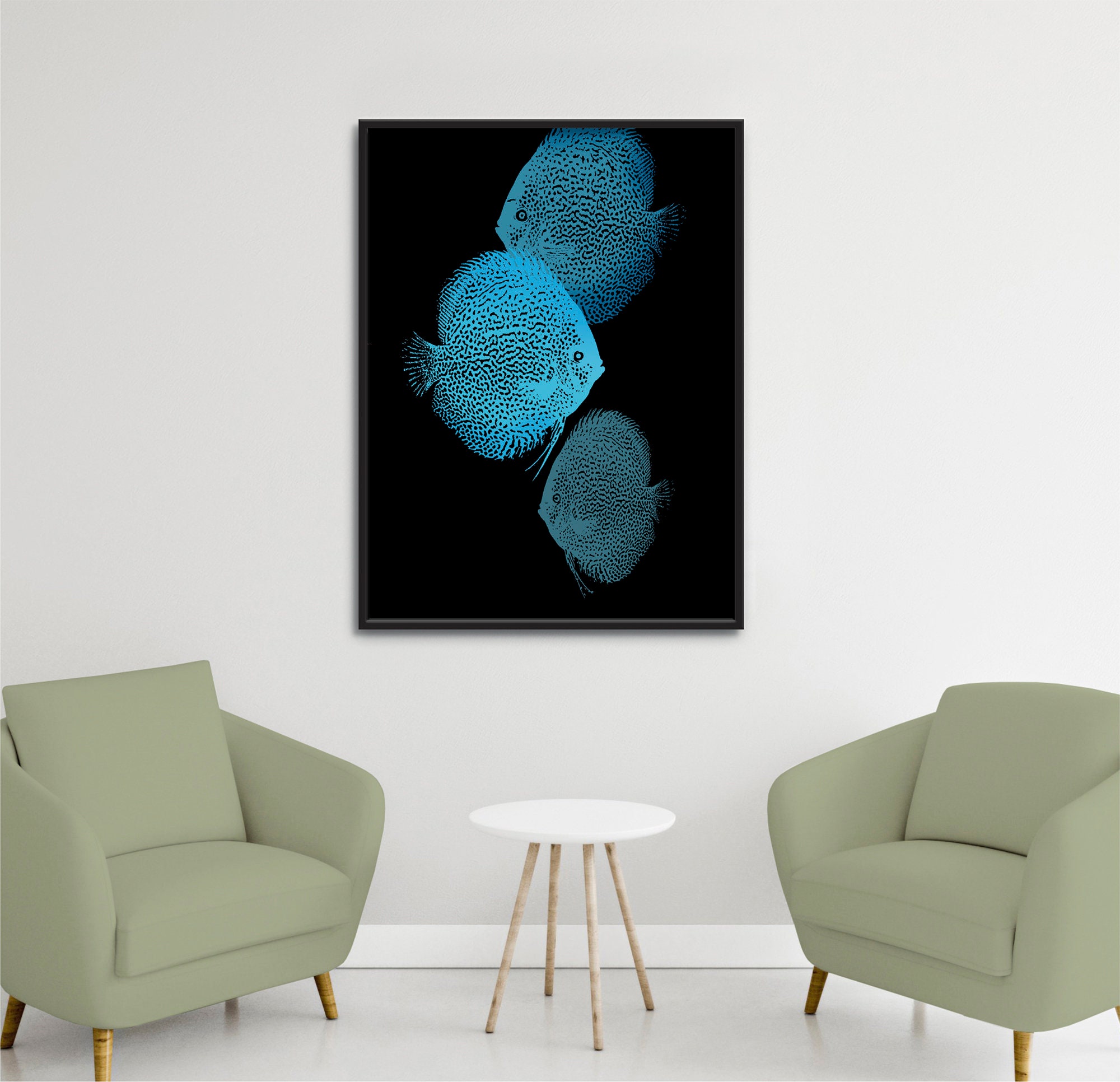 Discus Fish Poster, Wall Art, Art Print, Digital Download. - Etsy