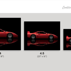 1987 FERRARI F40 Side Profile, Classic Sports Car, F40 Poster, Digital ...