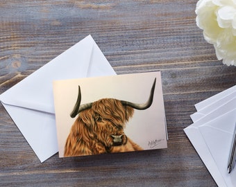 The Colors of the Highlands greeting Card Highland Cow Card Scottish ...