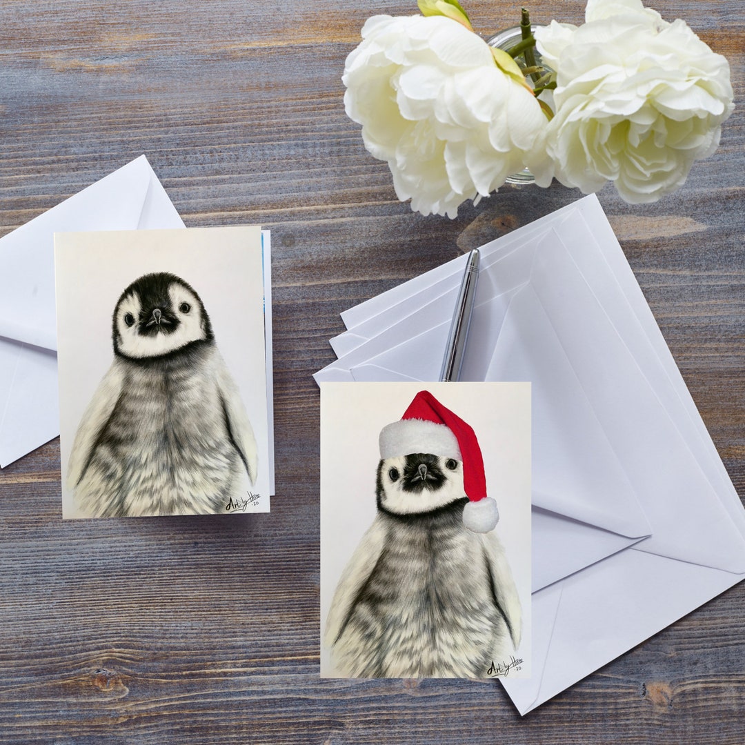 BABY PENGUIN CARD, Cute Penguin Chick, Cards for Kids, Christmas Card ...