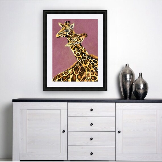 Giraffes In Love Drawing