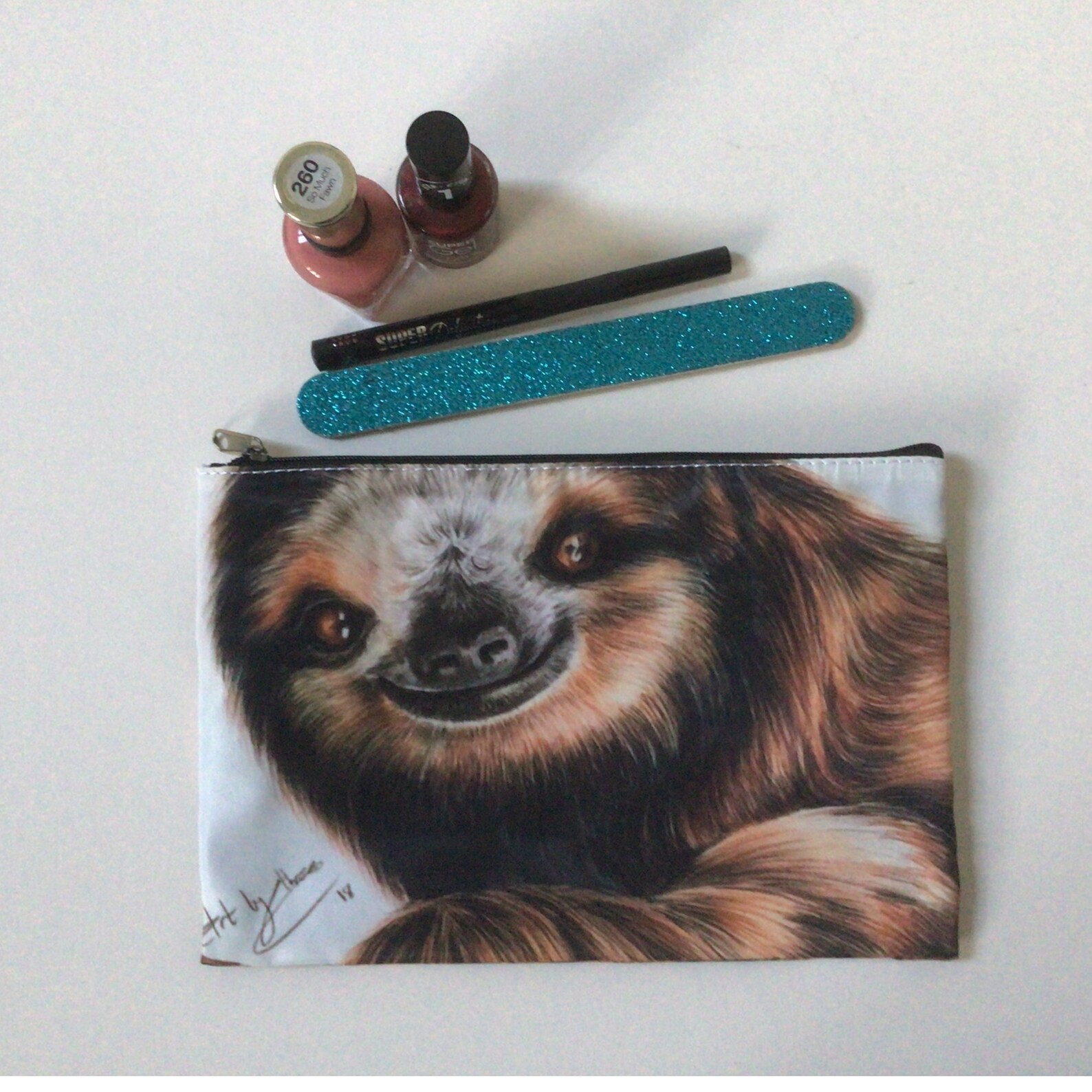 SLOTH PENCIL CASE Sloth Cosmetic Bag Sloth Make up Bag - Etsy