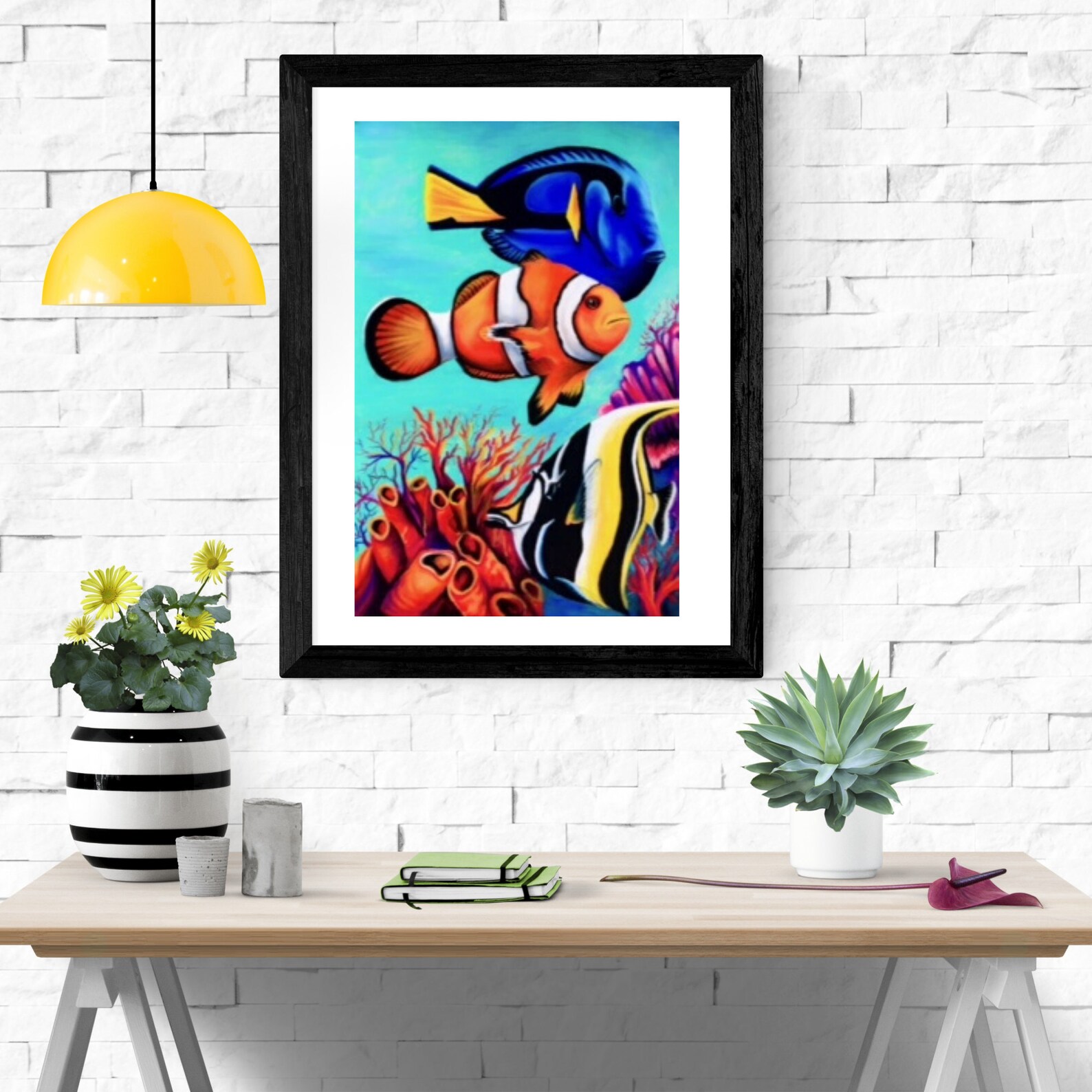 TROPICAL FISH POSTER Aquarium Scene Print Coral Reef Art | Etsy