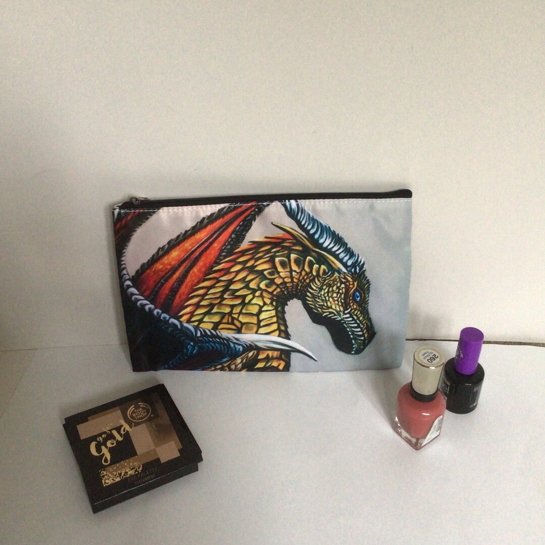 Dragon Pencil Case: Fantasy Cosmetic Zipper Pouch, Mythical Gift - Etsy