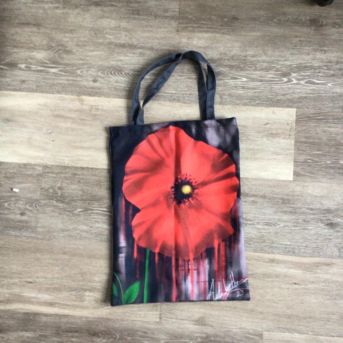 Red Poppy Art Tote Bag: Floral Cotton Canvas Market Sack - Etsy