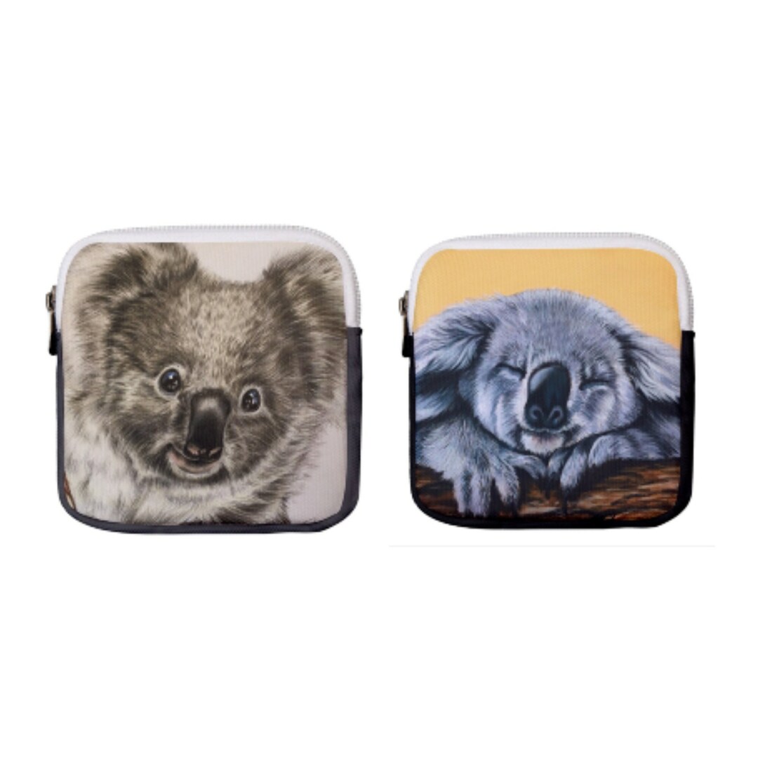 KOALA COIN PURSE, Mini Square Pouch, Cute Animal Accessories Bag, Koala ...