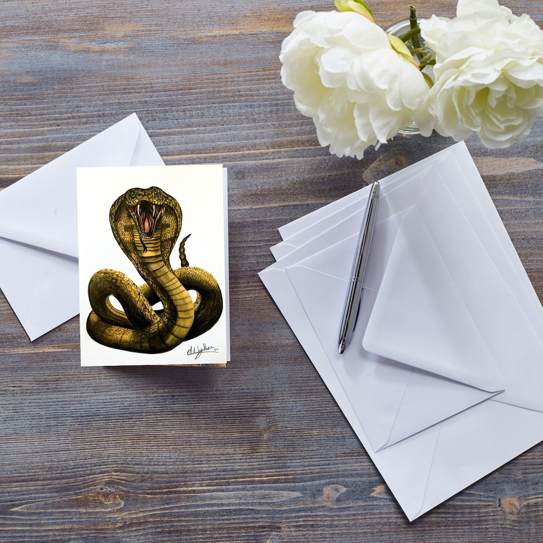 KING COBRA CARD for All Occasions, Snake Lover Card, Hissing Serpent ...