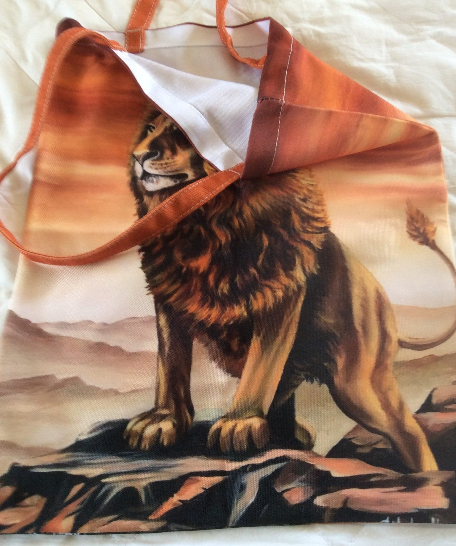 LION CANVAS BAG Reusable Fold up Grocery Bag Shopping Bag - Etsy Australia