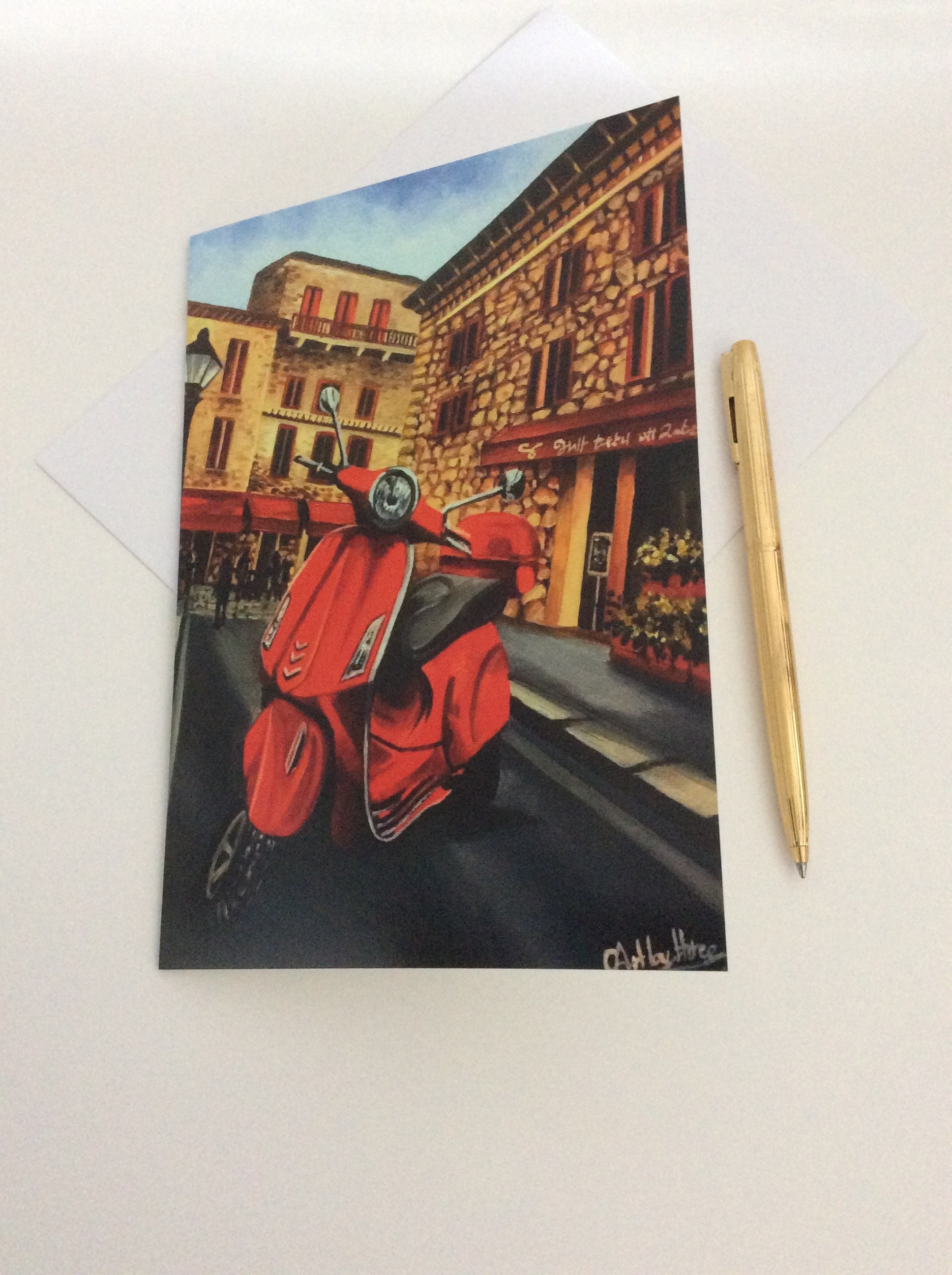 RED VESPA SCOOTER Card Iconic Moped Card Classic Italian - Etsy UK