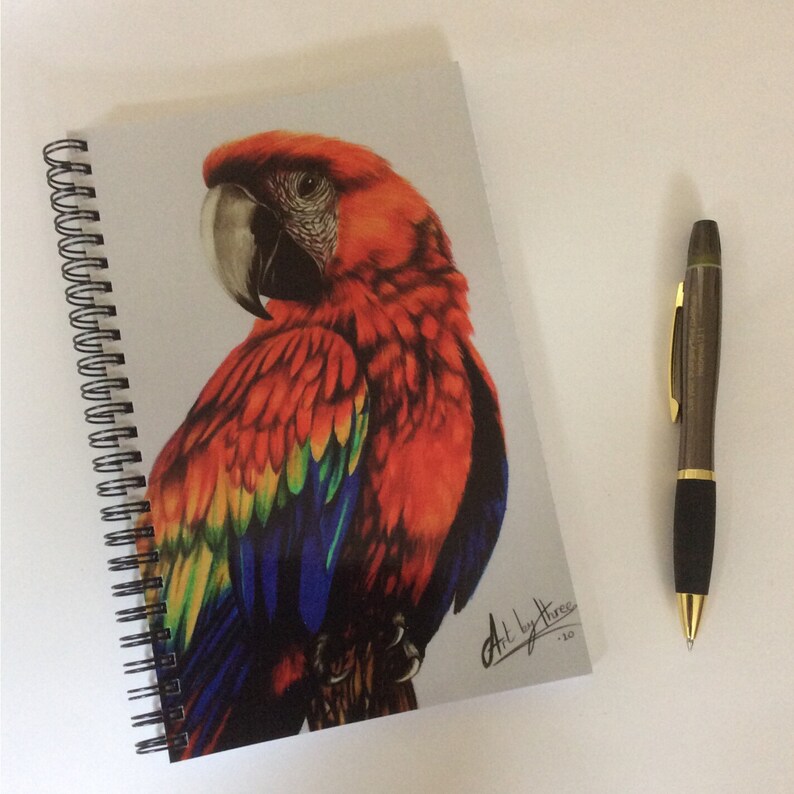 RED PARROT NOTEBOOK Scarlet Macaw Journal Bird Notepad Gift - Etsy Canada