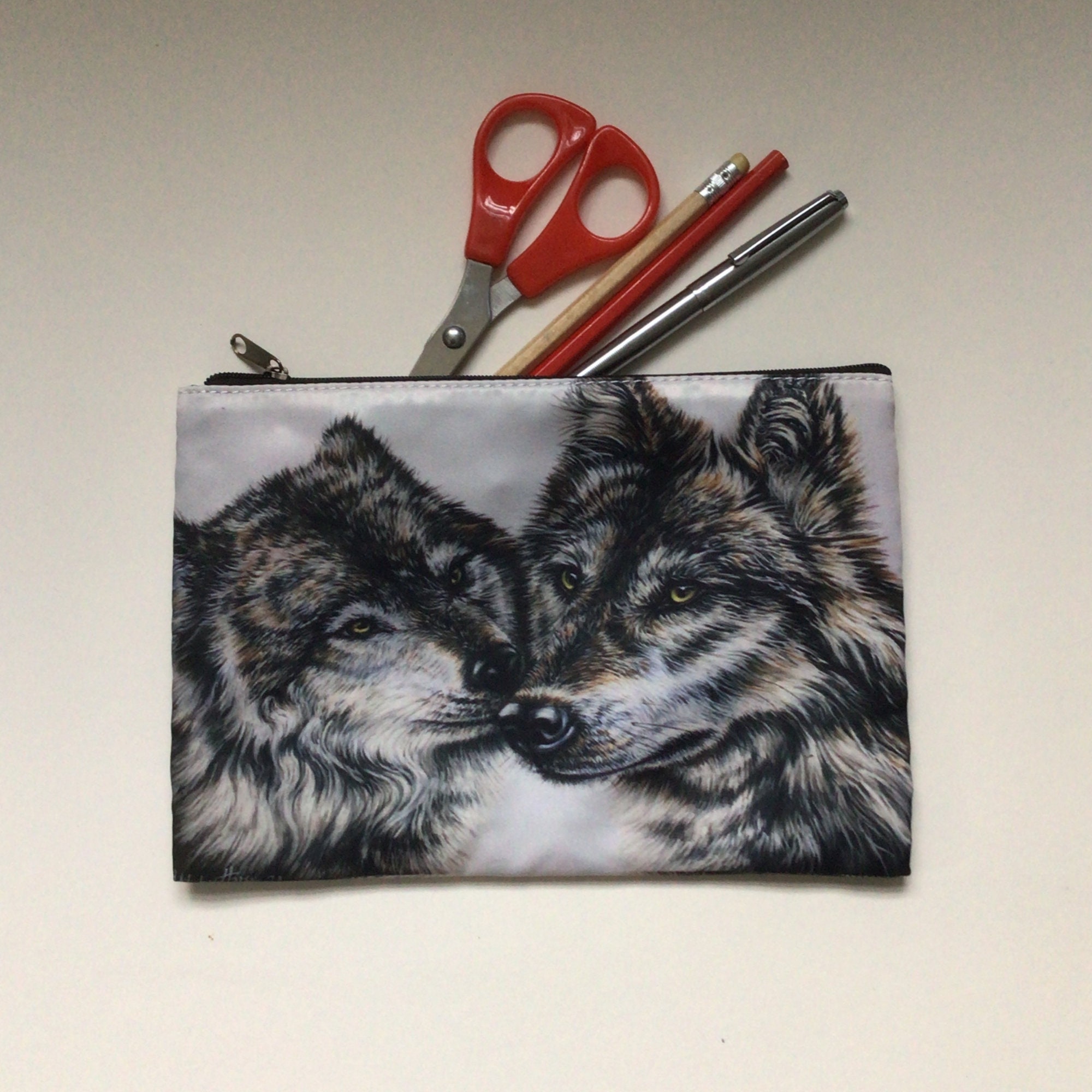 Two Wolves In Love Drawing