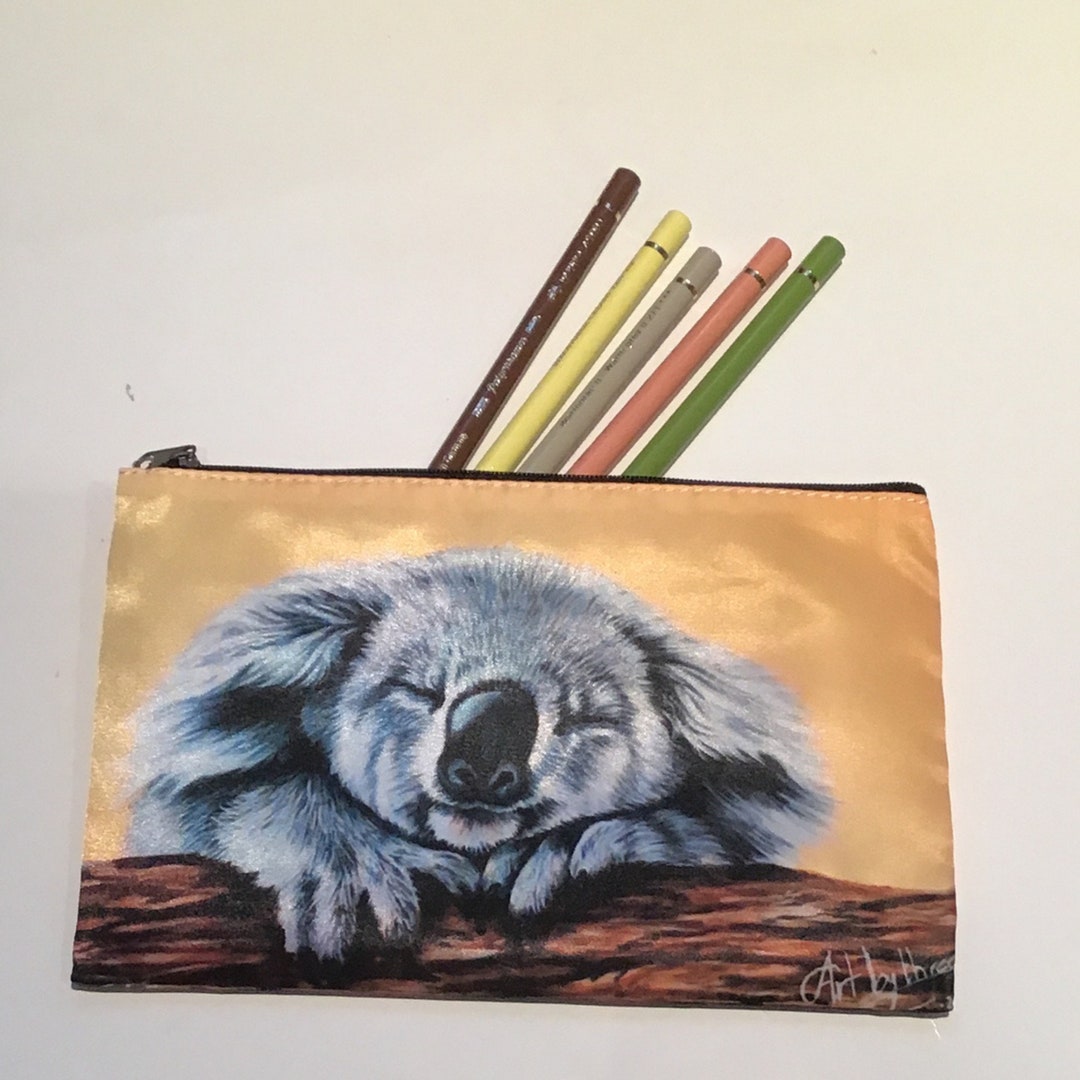 Koala Pencil Case: Wildlife Cosmetic Zipper Pouch - Etsy