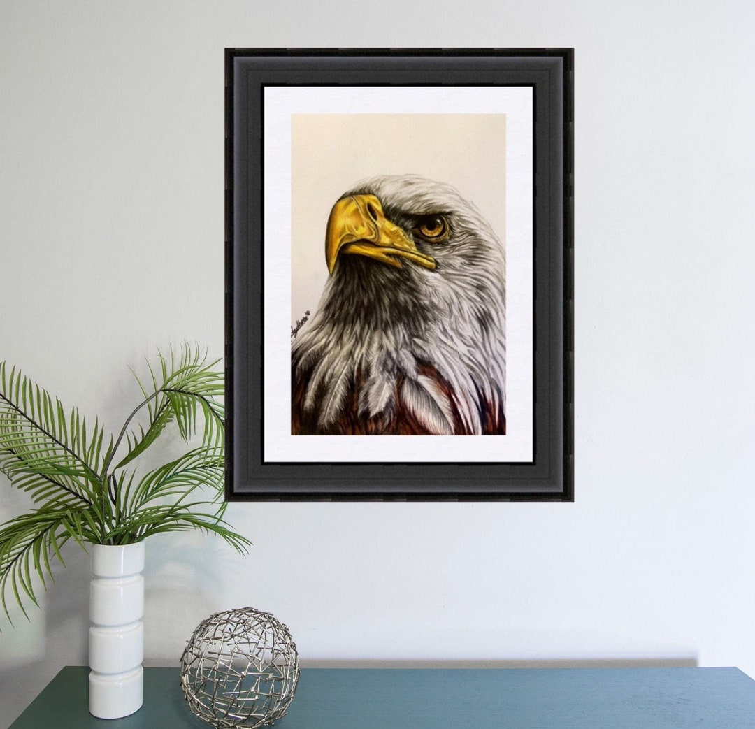 AMERICAN BALD EAGLE Print, Art for Bird Lovers, Bird of Prey Portrait ...