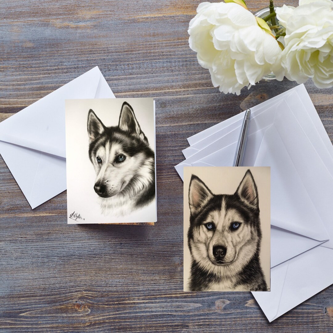 SIBERIAN HUSKY CARD Blank, for All Occasions, Card for Dog Lovers ...