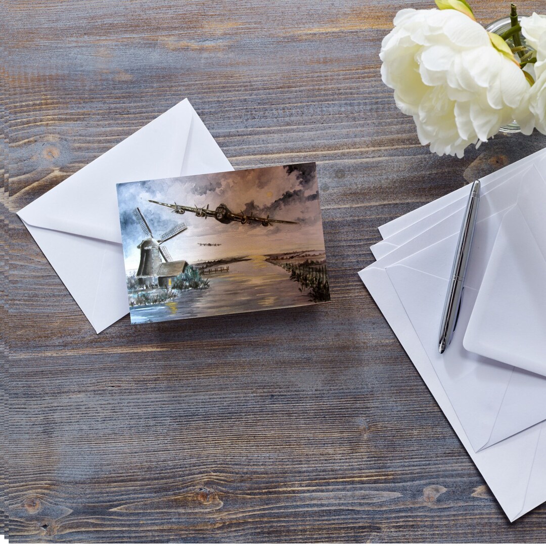 LANCASTER BOMBER VE Day Card, Military Aircraft Art Card, Victory Cards ...